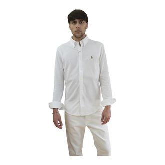 Ralph Lauren Jersey Button-Down Hemd - - Shirts - Herren - Wei&szlig; - L