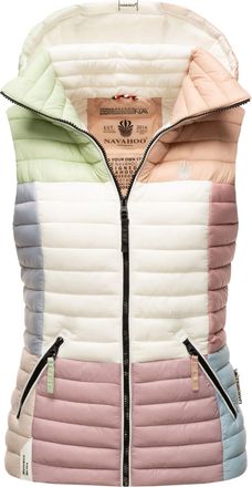 Navahoo Damen Weste Steppweste gesteppt Herbst Frühling Übergangsweste B880 [B880-Shad-Kulti-Pastel-Gr.XS]