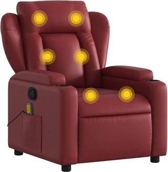 vidaXL Massagesessel Weinrot Kunstleder - Vidaxl
