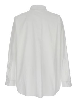 Balenciaga Mens White Cotton Shirt With Pointed Collar
