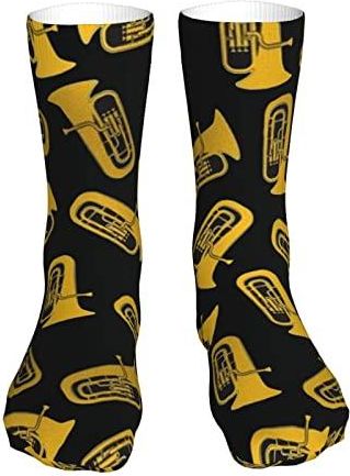 DJNGN Tuba Musical Instrument Unisexe Casual Chaussettes Pour Hommes Femmes 16 In Drôle Sous Le Genou Haute Chaussettes Athlétiques