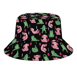 Generic Yoga De La Grenouille Et De LAxolotl-4 Chapeau Soleil Unisexe Chapeaux De Seau Mode Visière Capeline pour Hommes Femme Plein Air