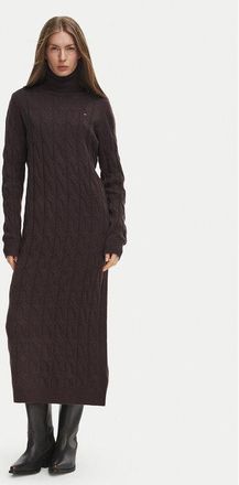 Tommy Hilfiger Strickkleid WW0WW46429 Dunkelbraun Slim Fit