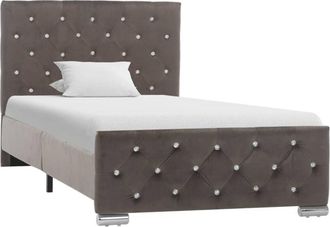 vidaXL Cadre de lit Gris Velours 90x200 cm