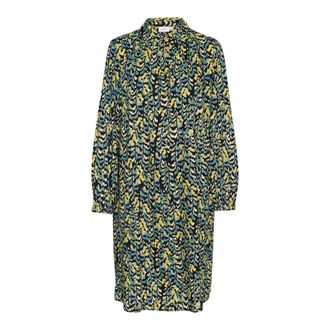 Saint Tropez Schwarzes Grafikkleid - Stilvoller Rind - - Dresses - Damen - Mehrfarbig - 2XL