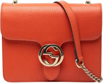 Gucci Sac bandouli&egrave;re cha&icirc;ne Pre-owned - Femme - Pre-owned - Orange - Taille: ONE Size