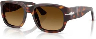 Persol Klassische Sonnenbrille mit gr&uuml;nen Gl&auml;sern - - Accessories - unisex - Braun - 55 MM