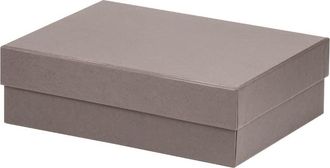 R&ouml;ssler Selection Geschenkbox mit Deckel | Geschenkbox Geburtstag | Karton mit Deckel | Geschenk Box | Geschenkkarton | Ma&szlig;e: 196x264x80mm | Farbe: Grau | Taupe