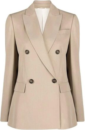 Brunello Cucinelli Femme, Vestes, Beige, Taille: 38 FR Blazer Croisé
