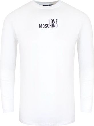Moschino Love Moschino Langarm-t-shirt Mit Auff&auml;lligem Logo, Wei&szlig;