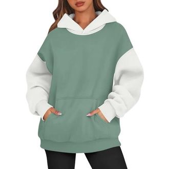 Generic Sweat à capuche uni confortable pour femme 2026 - Pull surdimensionné en coton uni - Grande taille - Avec tenues dhiver - Vêtements de sport pour les 