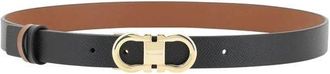 Ferragamo Femme, Accessoires, Noir, Taille: 85 CM Ceinture en Cuir R&eacute;versible avec Boucle Gancini