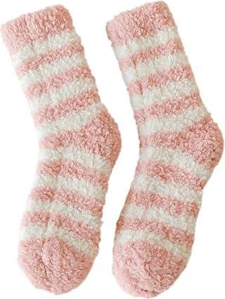 Generic Chaussettes mi-mollet pelucheuses pour femme, chaussettes de lit thermiques moelleuses pour femme - Chausson de couchage en peluche douce corail chaus