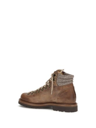 Brunello Cucinelli Mens Mountain Boots Camel Leather