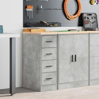 vidaXL Vidaxl - Armoire de rangement de garage gris b&eacute;ton 30x51x85 cm bois pin