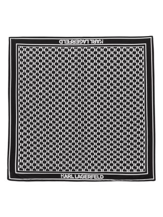 Karl Lagerfeld Seidenschal mit Monogramm - Schwarz
