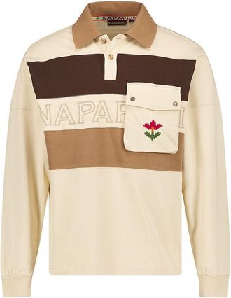 Napapijri Herren Polo-Shirts beige Baumwoll-Jersey
