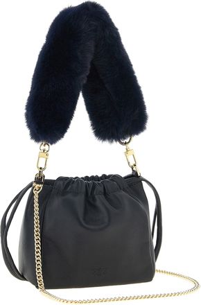 Pinko Nappa Leather Bucket Bag - Black