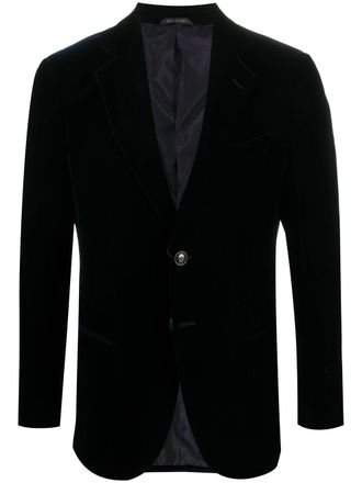 Giorgio Armani Veste blazer &agrave; simple boutonnage en velours Giorgio Armani