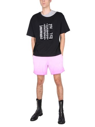 Opening Ceremony Double Collar Cotton T-Shirt - Black