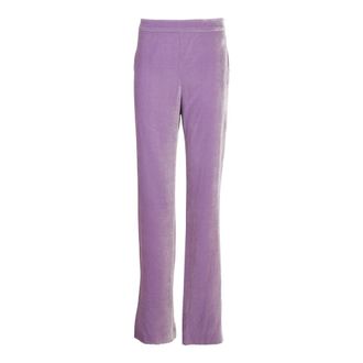 Moschino Samt High Waist Hose - - Trousers - Damen - Lila - S