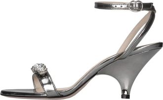Marc Ellis Femme, Chaussures, Gris, Taille: 41 EU Sandale en cuir verni avec applications