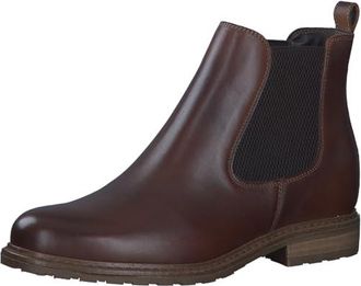 Tamaris Femme Bottines, Dame Bottines Chelsea,Demi-Bottes,Bottines,Bottes de Glisse,Plat,Muscat Leather,37 EU