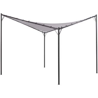 Beliani Tonnelle de jardin avec Structure en Acier 300 x 300 cm et Toile Gris Aventine