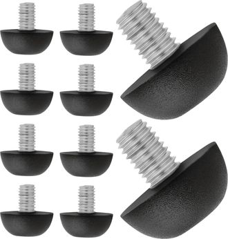 Angoily Verstellbare M8 M&ouml;belf&uuml;&szlig;e mit Schraubgewinde - 10 St&uuml;ck rutschfeste Nivellierf&uuml;&szlig;e aus Kunststoff in Schwarz M&ouml;belbeine zum Ausgleichen von Tischen St&uuml;
