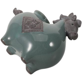 BESPORTBLE Chinesische Keramik Pferdevase aus Porzellan mit Stabilem Sockel Tischvase im Chinesischen Stil f&uuml;r Trockenblumen und Neujahrsdekoration