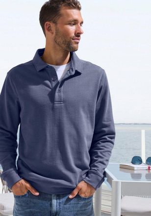 John Devin Sweatshirt Langarm, Pullover mit Polokragen, Baumwolle