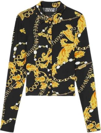Versace Jeans Couture Femme, Blouses et Chemises, Multicolore, Taille: 34 FR Chain Couture Shirt