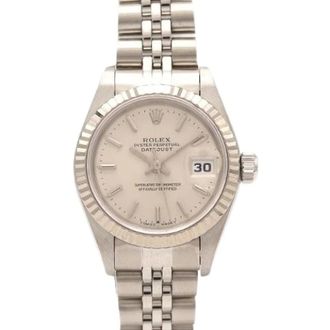 Rolex Montre Datejust doccasion en acier inoxydable et or blanc - Femme - Pre-owned - Gris - Taille: ONE Size