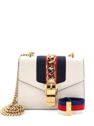Gucci Sylvie Chain Shoulder Bag Leather Mini crossbody bag - Tons neutres