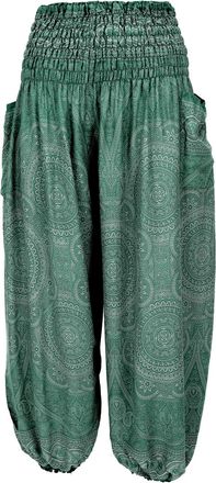 Guru Shop Luftige XL Pluderhose F&uuml;r Starke Frauen, Plus Size Sommerhose, Yogahose, Wohlf&uuml;hlhose - Gr&uuml;n, Damen, Synthetisch