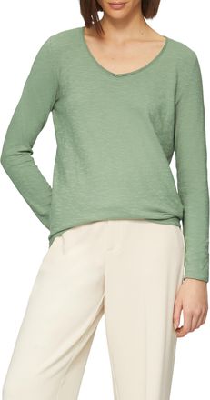 s.Oliver Langarmshirt aus Slub Yarn mit Rollkanten am Ausschnitt