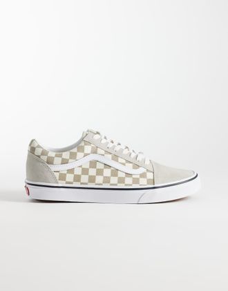 Vans Old Skool - Baskets &agrave; damier - Beige-Neutral
