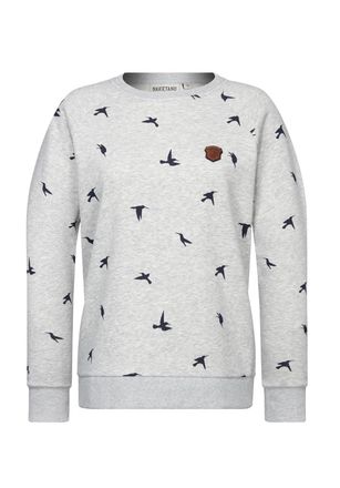 Naketano Damen Sweatshirt Krokettenhorst, Farbe:Allover Birds/Grey, Gr&ouml;&szlig;e:XXL