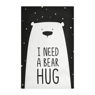 Mnsruu Geschirrtuch, Motiv: Eisbär-Zitate, 71 x 46 cm, super saugfähig, weich, 71 x 46 cm