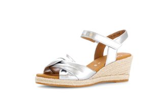 Gabor Damen Riemchensandalen, Frauen Sandalen,freizeitschuhe,offene schuhe,strandschuhe,sandaletten,sommersandalen,silber (Jute),37.5 EU / 4.5 UK