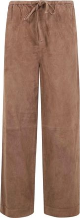 By Malene Birger Joanni Suede Wide Leg Trousers