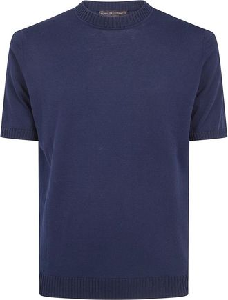 FILIPPO DE LAURENTIIS Homme, Tops, Bleu, Taille: 4XL Pull &agrave; Manches Courtes et Col Rond