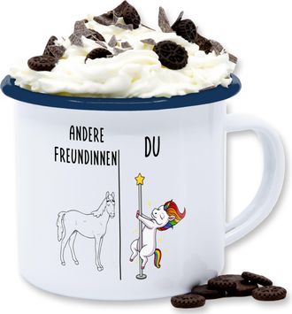 Shirtracer Emaille Tasse Blechtasse - Tassen - Andere Freundinnen Du Dabbing Einhorn | BFF Geschenk Beste Freundin Geschenkidee Weihnachten | Coole Geschenke Fre