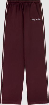 Sporty & Rich Jogging Signature Logo Retro Bordeaux White