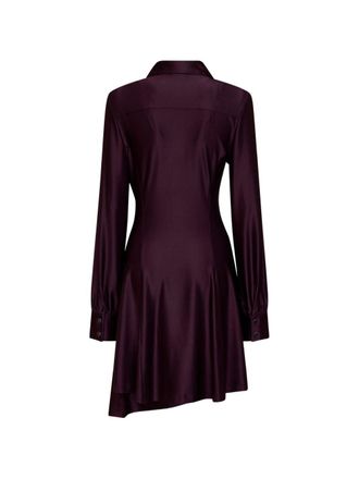 Paco Rabanne Asymmetric Snap-Button Shirt Dress - Purple
