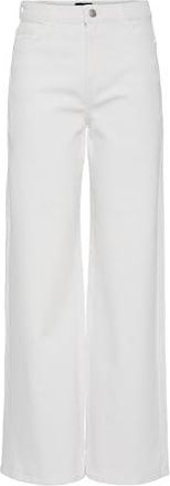 Pieces Pcselma Hw Wide Jeans Od Noos BC, Blanc éclatant, 26W x 30L Femmes