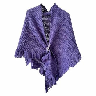 Generic Poncho Femme Hiver Chaud Chale Femme Hiver Chaud Cape Femme Pour la ville Ch&acirc;le Triangle Uni Drap&eacute; &Eacute;l&eacute;gant Sur Chemise Ou Manteau Polyvalent