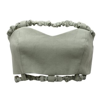 Ganni Cropped Top - - Tops - Damen - Gr&uuml;n - M