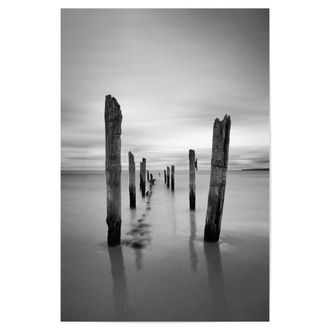 artboxONE Poster 60x40 cm Natur Melancholie am Meer hochwertiger Design Kunstdruck - Bild Strand k&uuml;ste Landscape