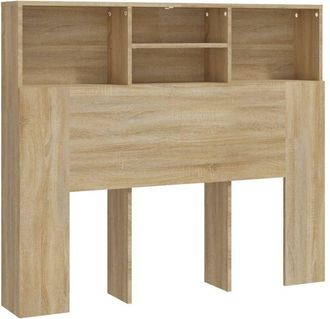 vidaXL Bett-Kopfteil mit Ablagen Sonoma-Eiche 120x19x103,5 cm Vidaxl
